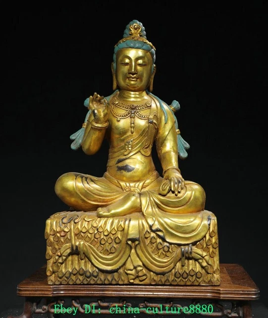 19.6 &VIEUX BRONZE tibétain Guanyin Guanyin Bodhisattva statue EUR 1.008,00 - PicClick FR
