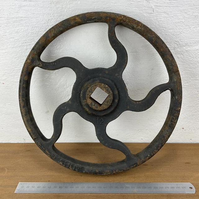 LARGE INDUSTRIAL ROUND Cast Iron Valve Wheel 12" £29.90 - PicClick UK