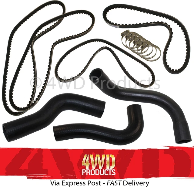 RADIATOR HOSE & Belt SET for Toyota Hilux 3.0 5L (97-00) LN167R LN172R ...