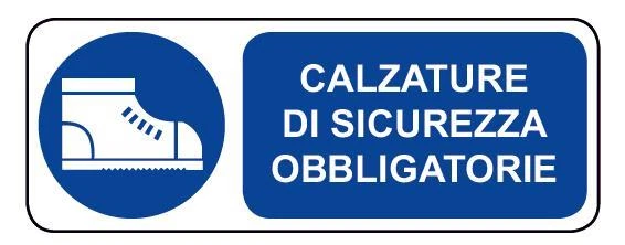 CARTELLO SEGNALETICA OBBLIGO utilizzo calzature di sicurezza alluminio ...