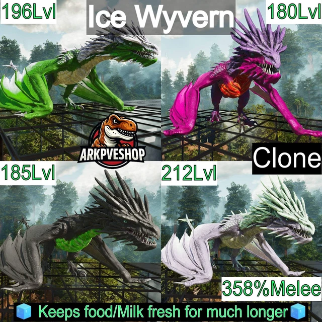ARK SURVIVAL ASCENDED Pve Ice Wyvern Clone High LVL Dragon $7.85 ...