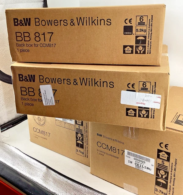 BOWERS & WILKINS CCM817 Ceiling Speakers and Back Boxes BRAND NEW £365. ...