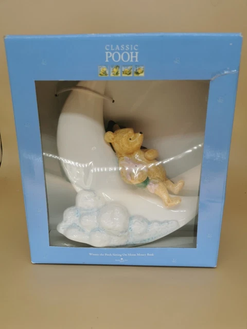 DISNEY ENESCO CLASSIC Pooh Money Bank Winnie Pooh Sitting On Moon ...