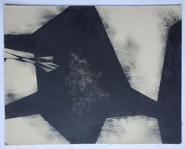 ZEICHNUNG KOHLE KONSTRUKTIV Flächen Signiert Datiert EUR 180,00 - PicClick DE