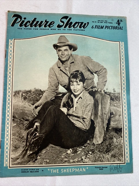 VINTAGE PICTURE SHOW Magazine 1958 Glenn Ford Shirley MacLaine, Dracula ...