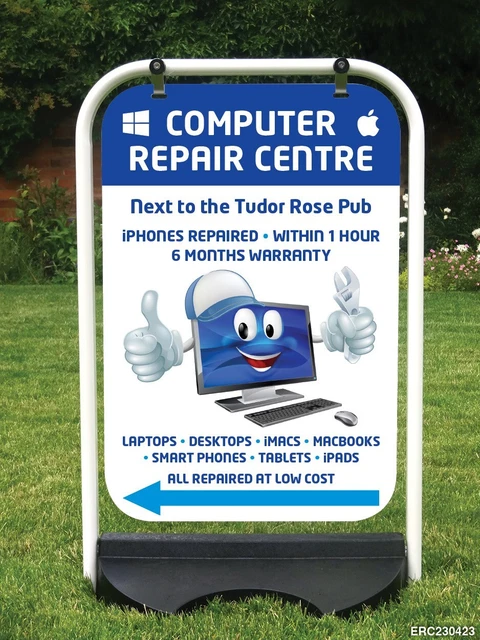 COMPUTER REPAIR SIGN Laptop Ipad Mobile Phone Shop Pavement Sign ...