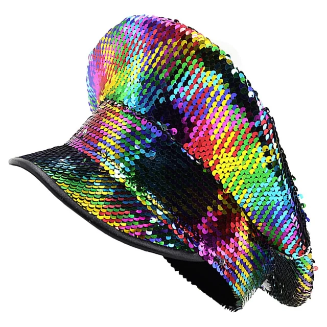 DISCO ADULT HAT Cap Sequins Jazz Caps for Women Bachelor Party Drinking ...