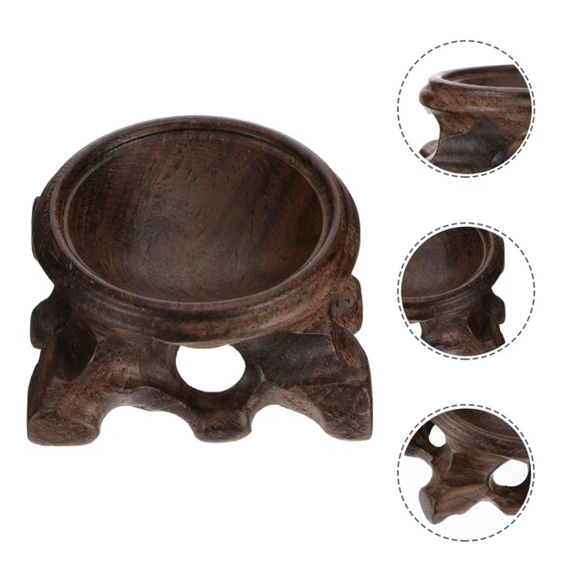 4 5CM CRYSTAL Stand Wood Base Black Sandalwood Display Holder £8.49 ...