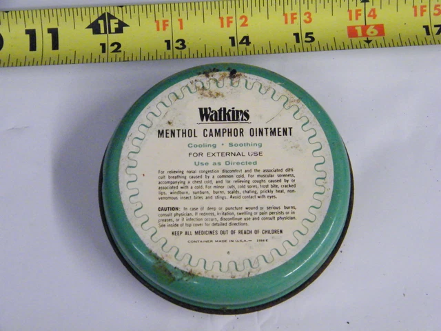 VINTAGE WATKINS MENTHOL Camphor Ointment 4 3/4 oz Empty Tin £9.36 ...