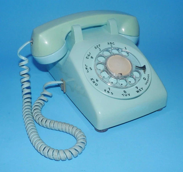 VINTAGE WESTERN ELECTRIC Light Blue Rotary Telephone 500DM - Tested £56 ...