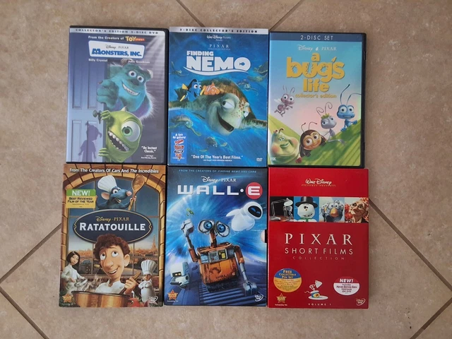LOT OF 6 Disney PIXAR DVDs Monsters Inc, Finding Nemo, Ratatouille ...