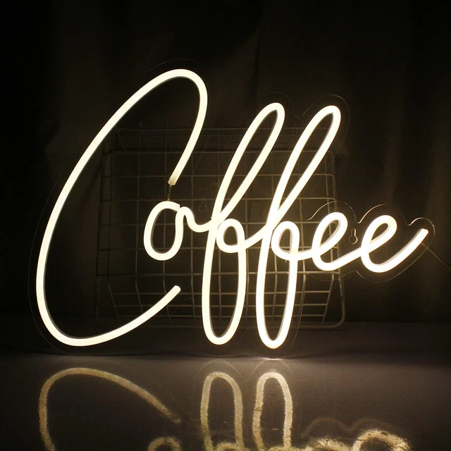 COFFEE NEON LIGHT Sign Cafe LED Signs Letters Neon Lights for Cafe Shop ...
