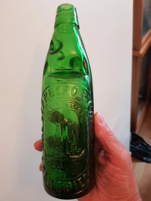 PICTORIAL EMERALD GREEN 10Oz Codd Bottle From Whitby, Good Condition. £ ...