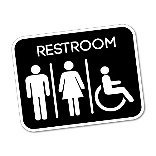 RESTROOM SIGN TOILET Sticker Decal Safety Sign Car Vinyl #6252EN $5.99 ...