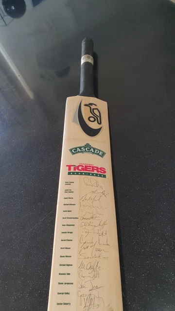 SIGNED TASMANIAN TIGERS 2002/2003 Kookaburra Cricket Bat Cascade Ricky ...