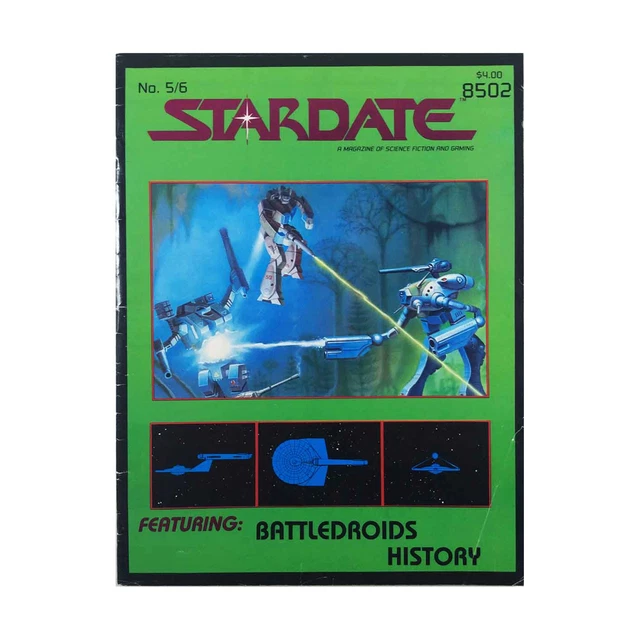 RELUCTANT PU STARDATE Mag #5/6 "Battledroids History, Robots in Star Tr ...