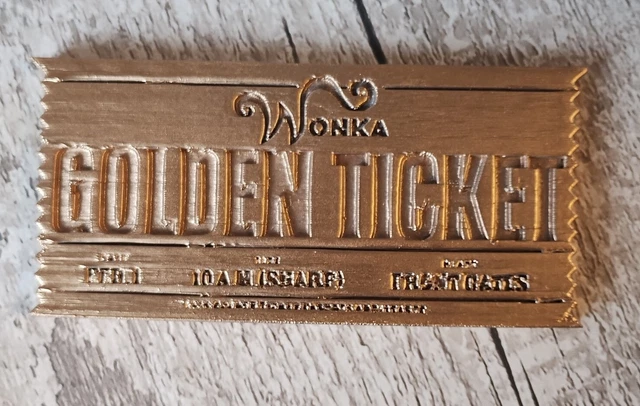 CHARLIE AND THE Chocolate Factory Willy Wonka Golden Ticket 3d Printed ...