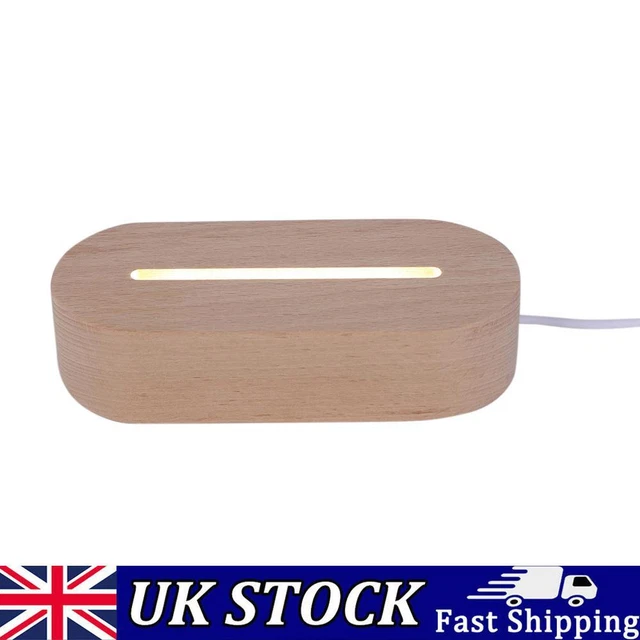OVAL DISPLAY PEDESTAL - LED Lights Display Base, Crystal Wooden Lighted ...