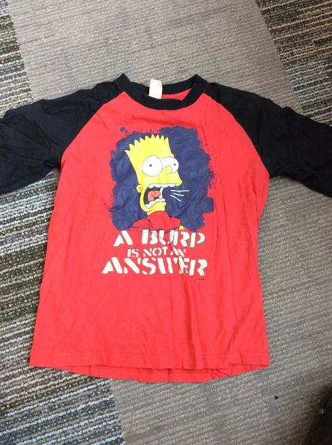 T-SHIRT BART SIMPSON " A BURP IS NOT AN ANSWER " size 10 COTTON $25.00 ...