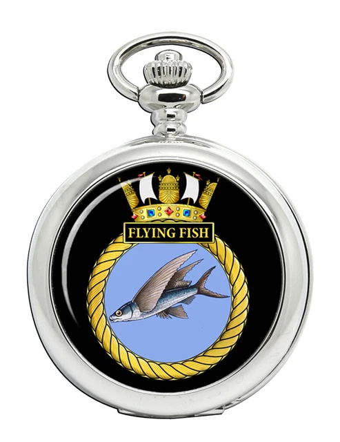 HMS FLYING FISH, Royal Navy Pocket Watch EUR 53,12 - PicClick FR