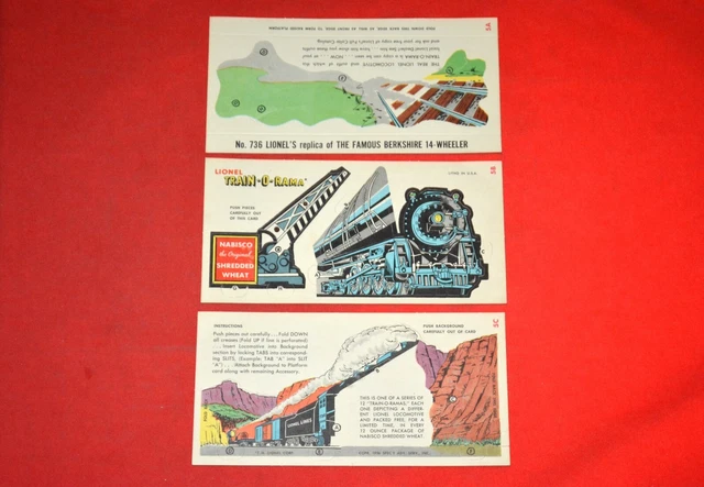 ORIGINAL 1956 LIONEL 736 Berkshire Nabisco Train-O-Rama Cards - Postwar ...