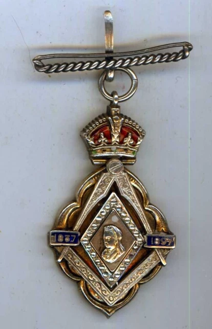 MASONIC 1897 QUEEN Victoria's Diamond Jubilee Silver, Enamel ...