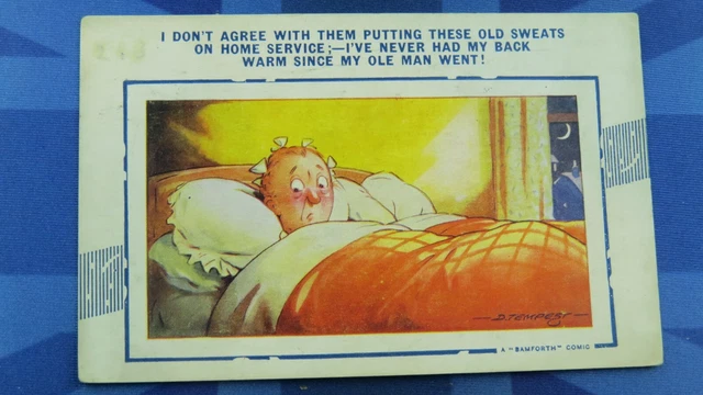 WW2 SAUCY BAMFORTH Doug Tempest Comic Postcard 1943 HOME SERVICE Theme ...
