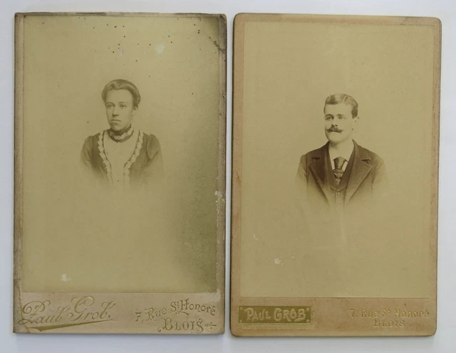 PAUL GROB, BEAUX portraits anciens, homme-femme, Blois, PHOTOGRAPHIE ...