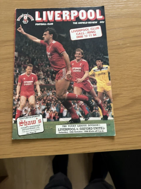 ANFIELD LEAGUE DIVISION One Game 1986 Liverpool V Oxford United £1.86 ...
