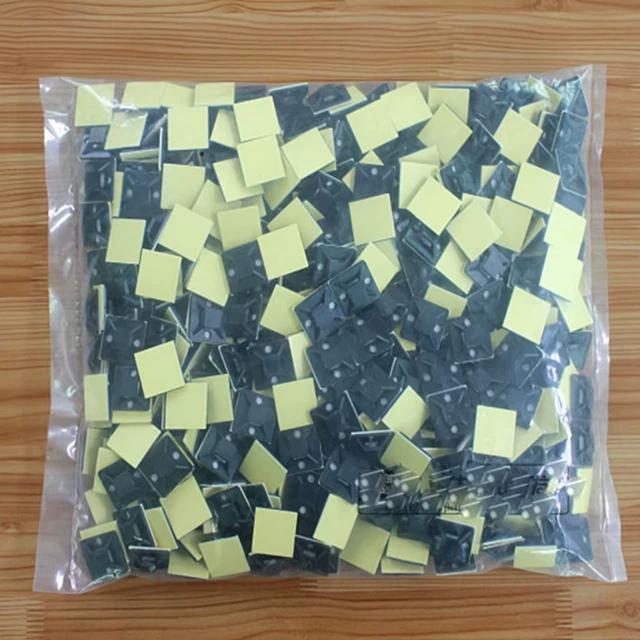 CABLE TIE MOUNT Black Zip Tie Car Cable Wire Removable Self Adhesive ...
