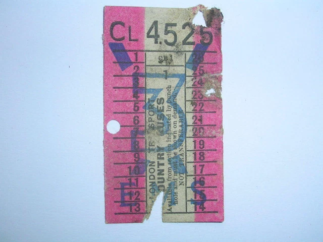 LONDON TRANSPORT COUNTRY Buses "Early Morning Single" bus ticket £1.65 ...