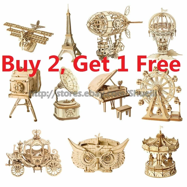 3D WOODEN PUZZLE Model Kits Toy 3d Jigsaw Puzzles Kits Toy Gift for ...