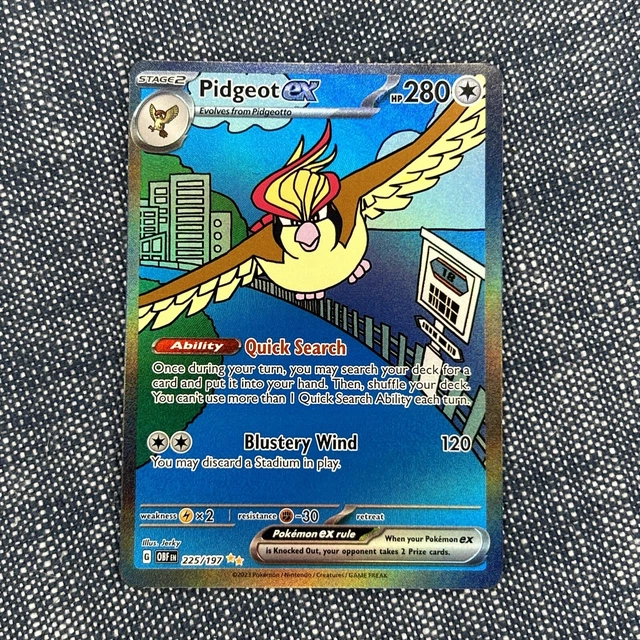 POKÉMON TCG PIDGEOT ex SV03: Obsidian Flames 225/197 Holo Special ...