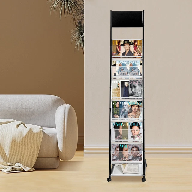 LITERATURE STAND BROCHURE Floor Rack Magazine Catalog Display Holder 6 ...