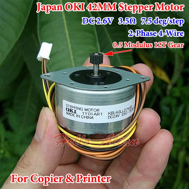 JAPAN OKI 42MM Round 2 Phase 4 Wire Stepper Motor 7.5 degree for ...