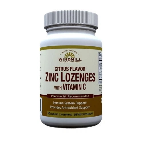 ZINC LOZENGES WITH Vitamin C Citrus Flavor 60 Count By Windmill Health ...