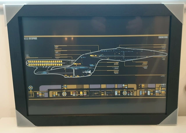 STAR TREK LCARS A3 poster galaxy class enterprise 1701D in brand new ...