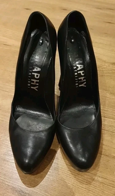 BIOGRAPHY BY ENGELS-STRIJBOL Ladies Heels Black Leather Size39 Uk6 £99.52 - PicClick UK