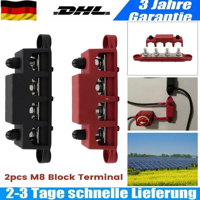 2X DC 12V-48V Sammelschienen Verteilerblock 250A M8 BusBar Box für Auto RV Boat EUR 22,19 ...