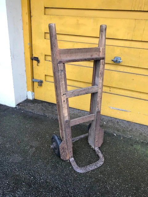 VINTAGE ANTIQUE PORTERS Wooden (early 1900's) Sack Barrow £63.12 ...