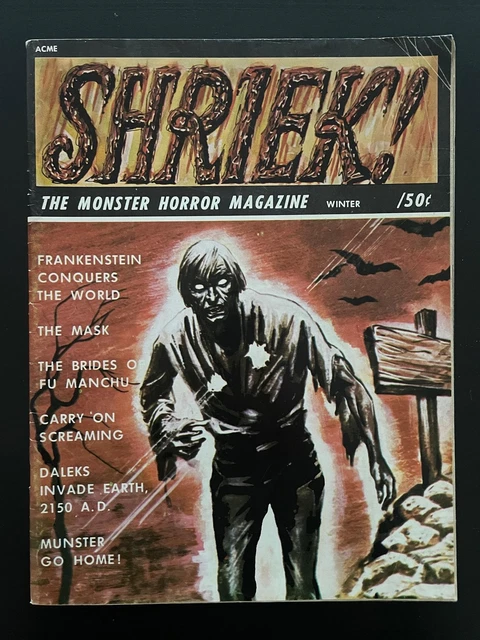 SHRIEK! THE MONSTER Horror Magazine Winter 1967 Issue #4 Horror-Zine £9 ...