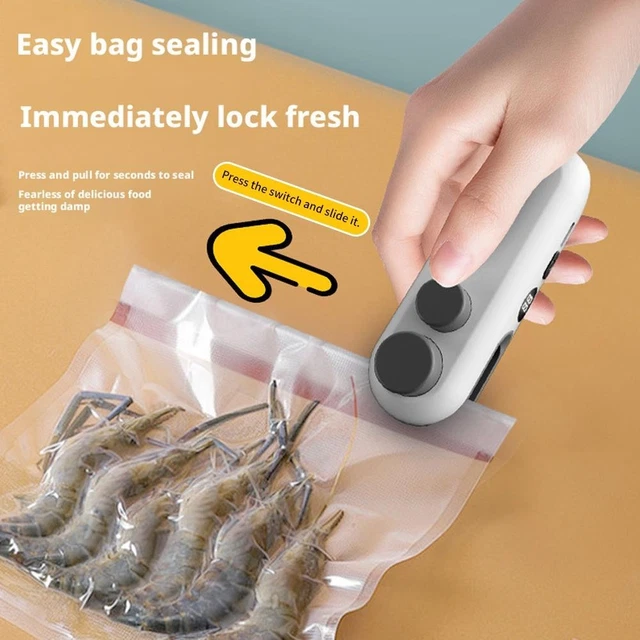 2 IN 1 Mini Bag Sealer and Cutter,Rechargeable Chip Machine ☆ Sealer ...