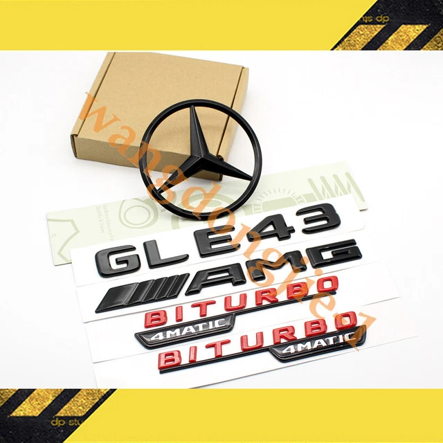 GLE43 AMG BITURBO+STAR Badges Trunk Emblems For Mercedes Benz W166 ...
