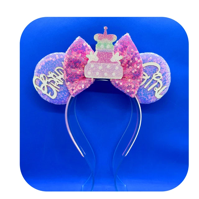GORGEOUS DISNEY INSPIRED Birthday Girl Cake Mouse Ears Headband Mickey ...