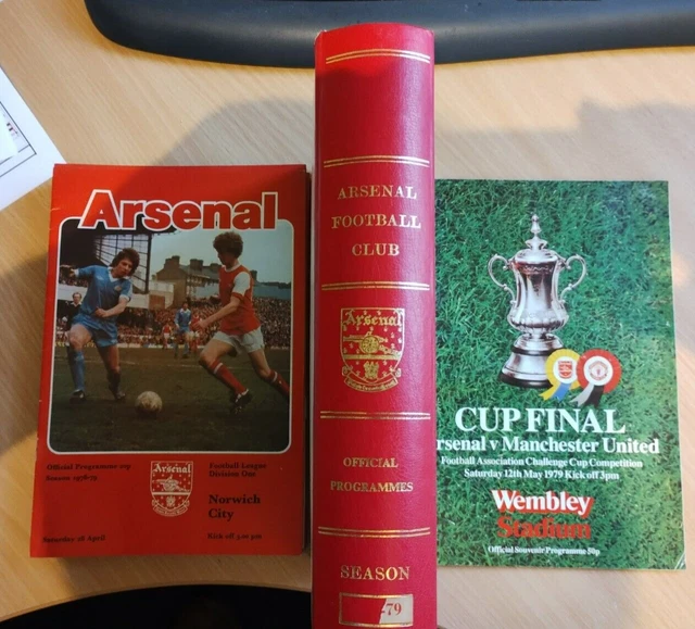 ARSENAL SEASON 78 - 79 with F A Cup final programme and official binder ...