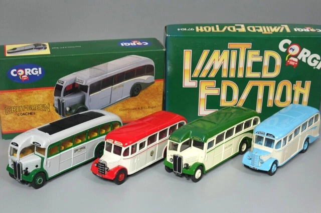 CORGI VINTAGE BUS Coach Collection of 4, AEC Regal, Bedford OB £30.00 ...