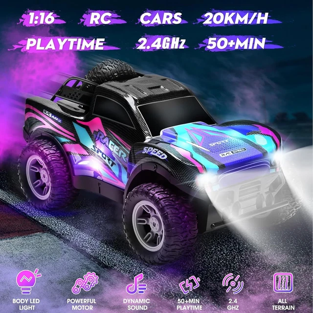 1:16 4WD RC Off-road Car High Speed Remote Control Toys Car W/ 2 ...