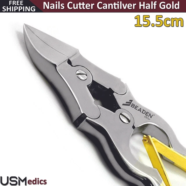 HEAVY DUTY CANTILEVER Nail Cutter Half Gold Toenail Clipper Chiropody ...