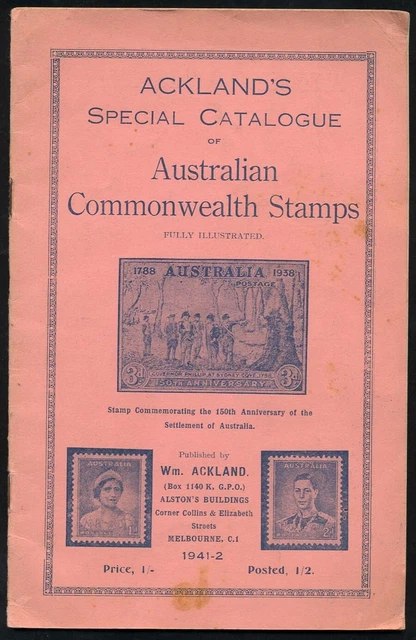 CATALOGUES ACKLANDS SPECIAL Catalogue of Australian Stamps 1941-42 ...