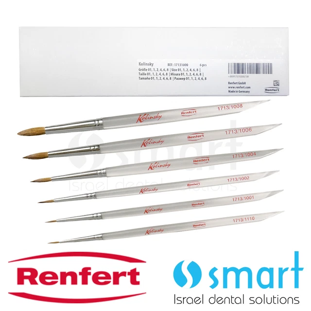 DENTAL LAB CERAMIC brush premium Natural bristle brush SET Kolinsky Renfert £150.98 - PicClick UK